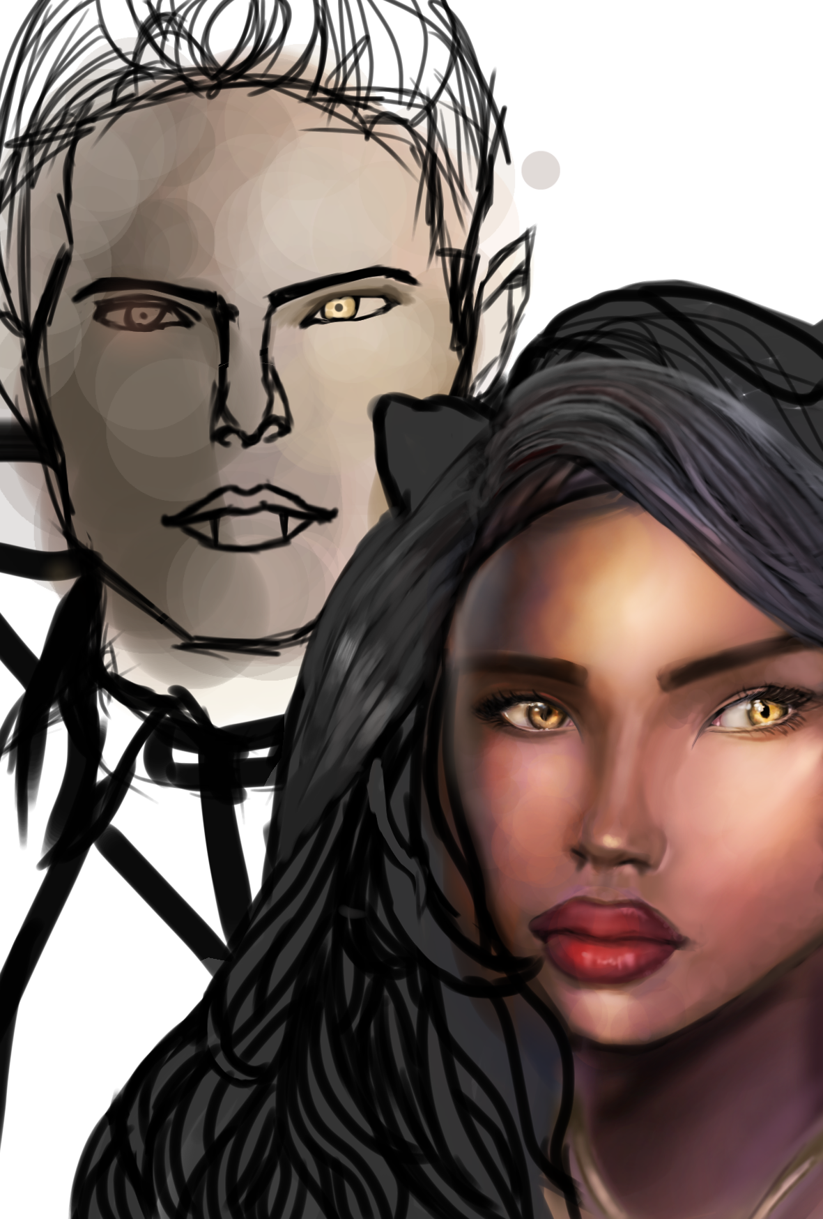 Vampire and werewolf wip 2 - ibisPaint