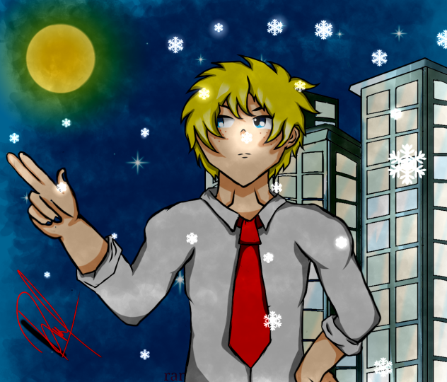 the warm moon in winter - ibisPaint