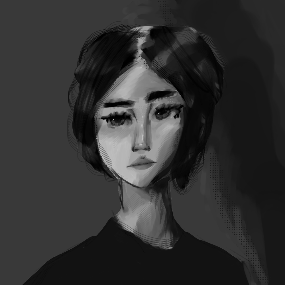 Trying realistic grayscale - ibisPaint