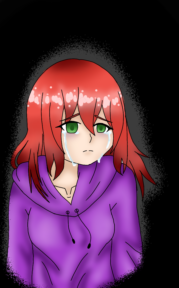 DigitalPaint Sad Anime Girl OC - ibisPaint