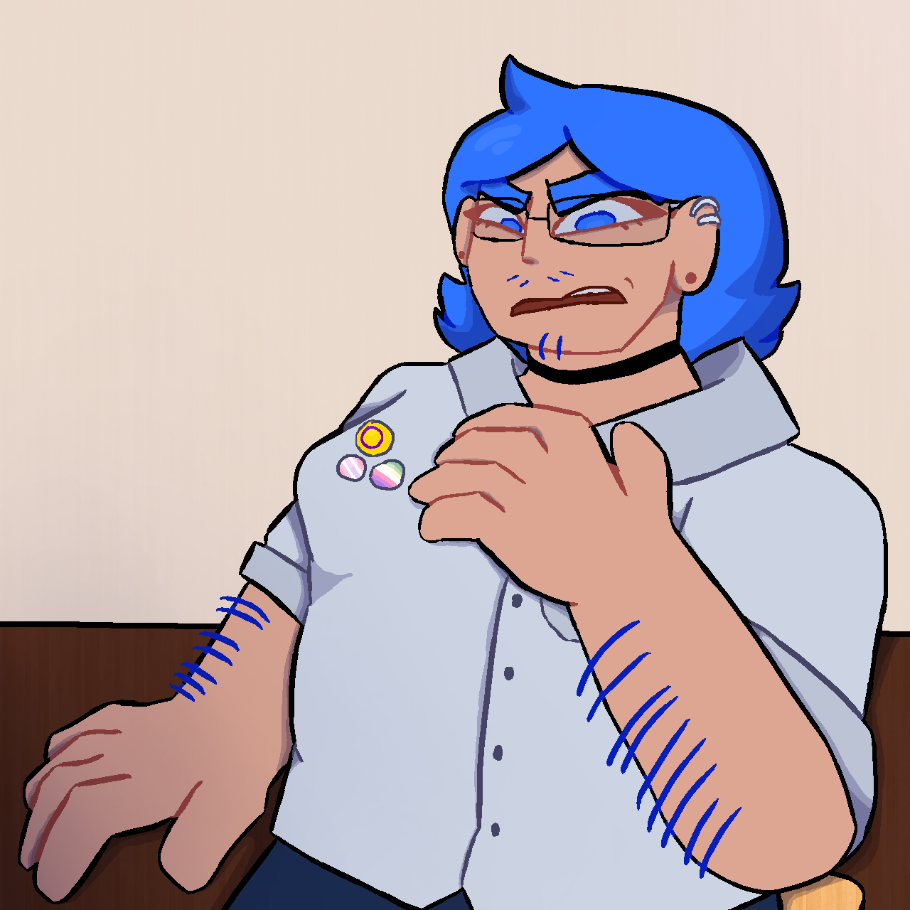 the definition of blue hair and pronouns - ibisPaint
