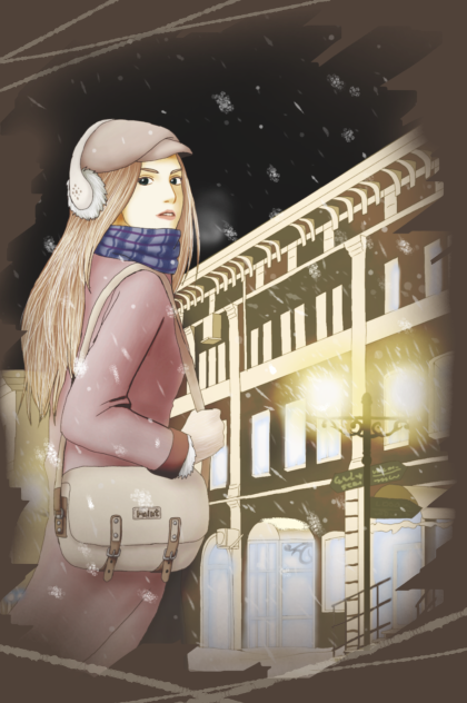 In town where snow falls - ibisPaint