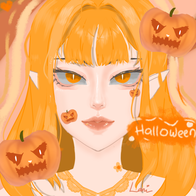 female jack o' latern, idk - ibisPaint