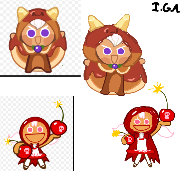 Pancake and cherry bomb cookie - ibisPaint