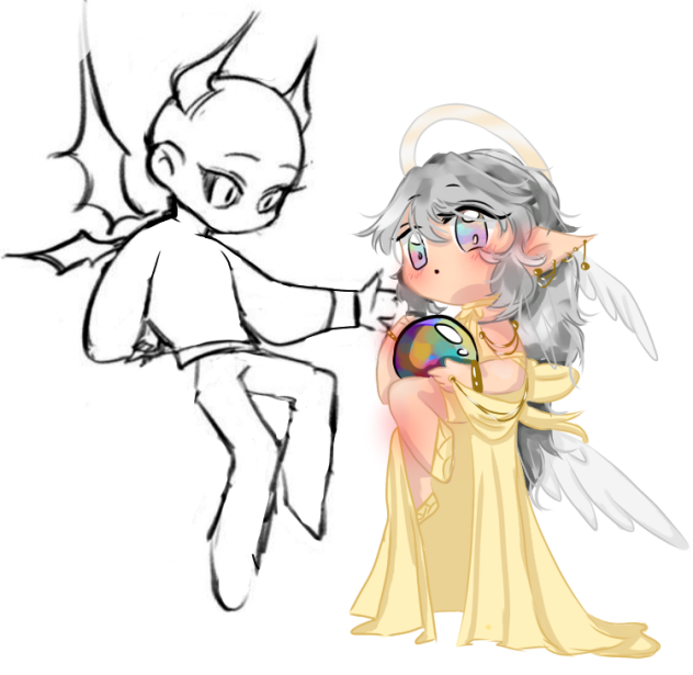 Angel and devil collab - ibisPaint