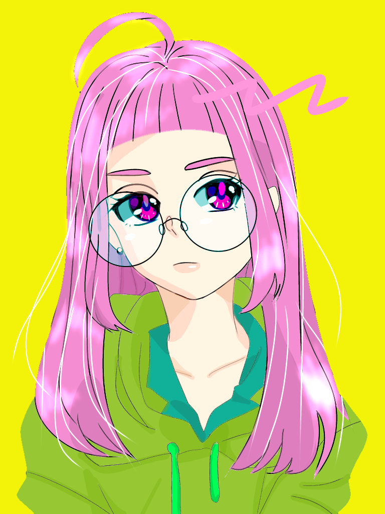 girl with glasses - ibisPaint