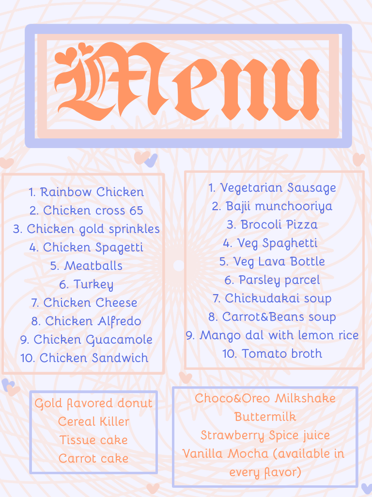 🍗Menu for our imaginary restaurant🍗 - ibisPaint