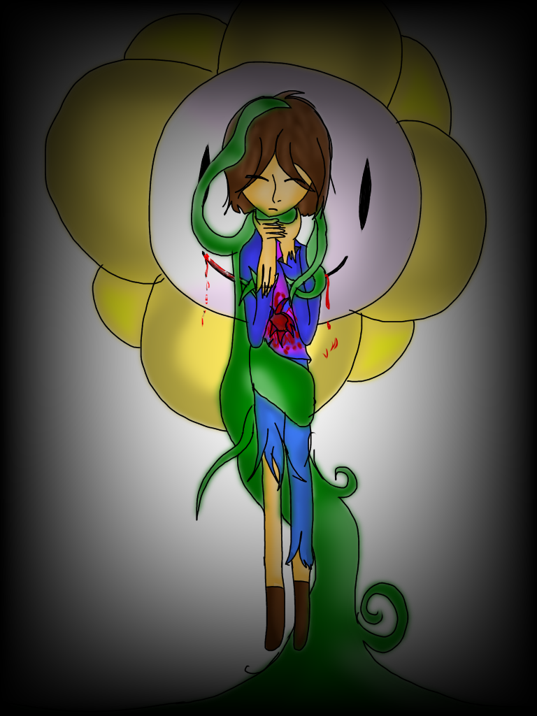 Undertale Frisk and Flowey Fanart - ibisPaint