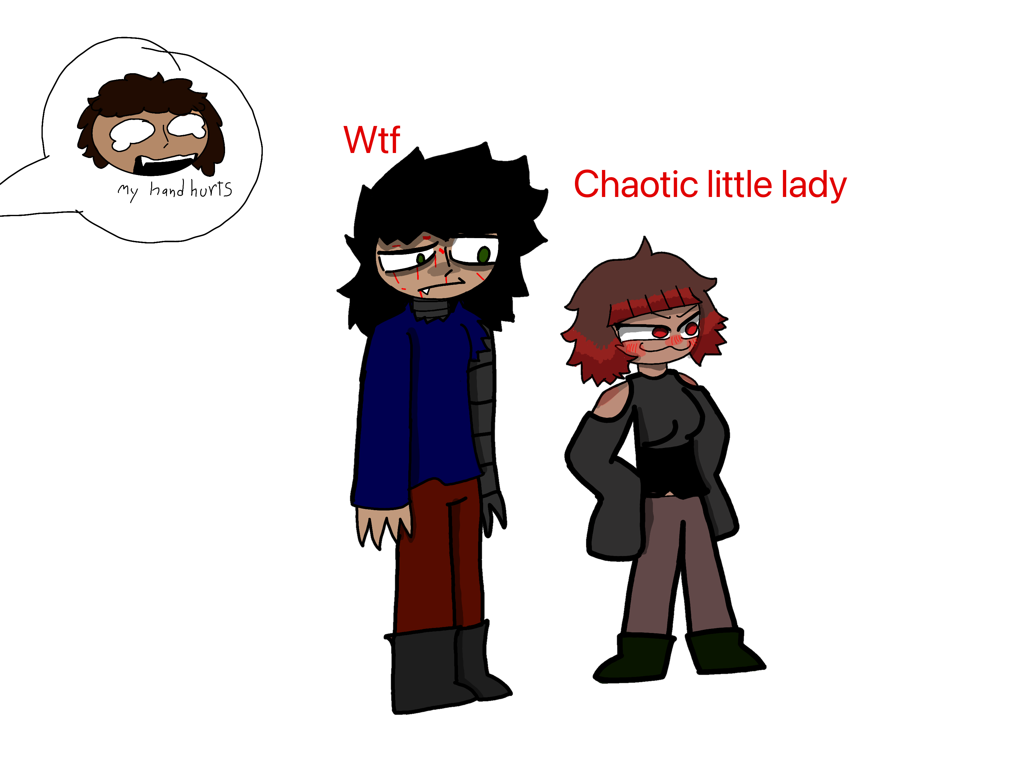 Tired guy with chaotic lady - ibisPaint