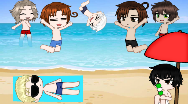 Hetalia on the beach - ibisPaint