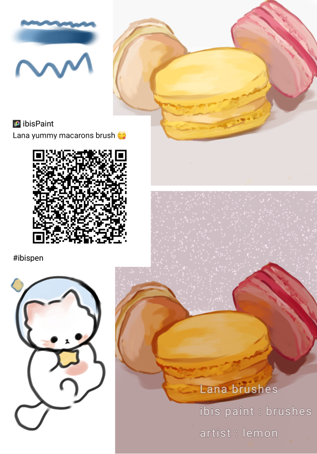 Lana yummy macarons brush 😋 - ibisPaint