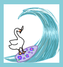 surfing goose with a knife - ibisPaint