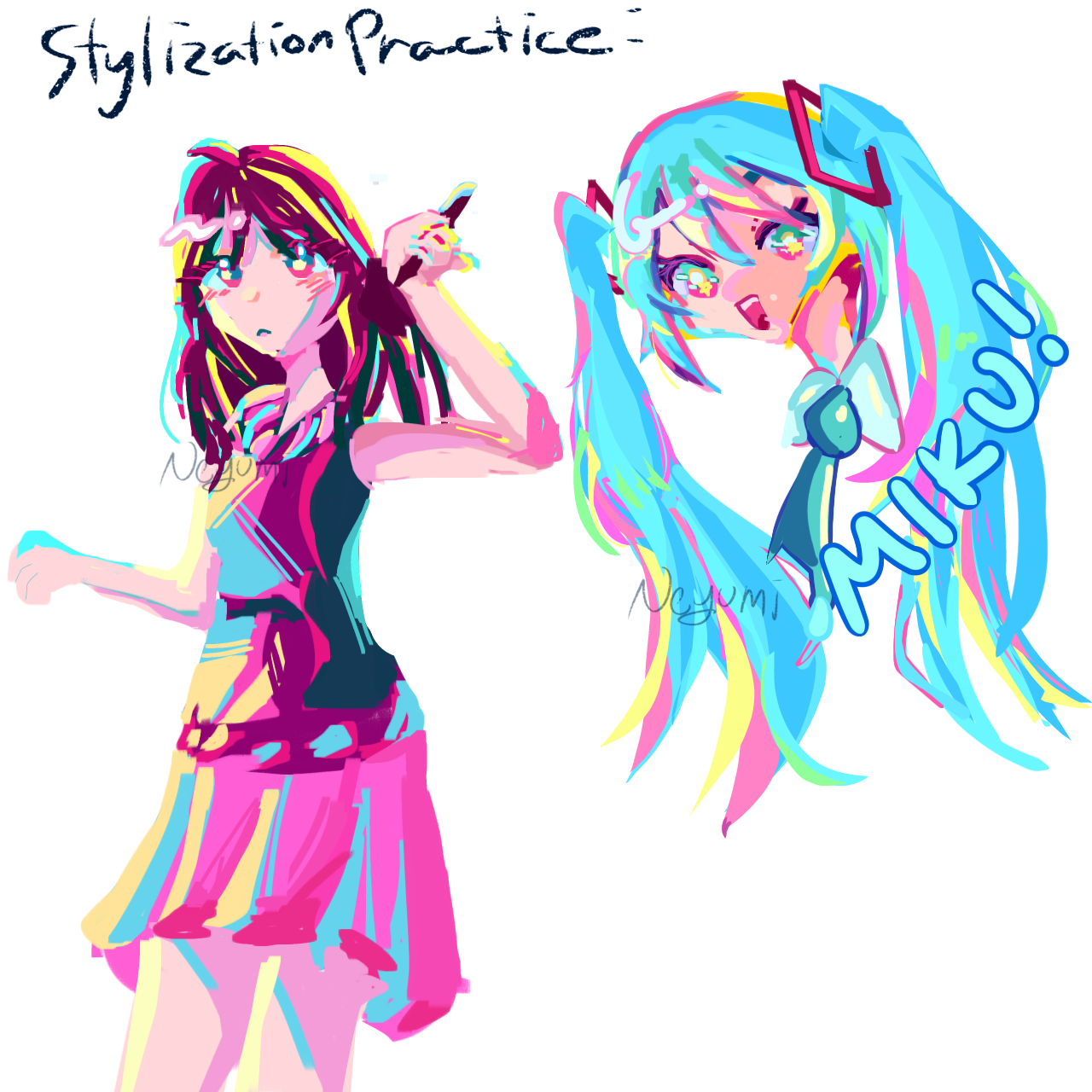 stylization practice with hatsune miku - ibisPaint