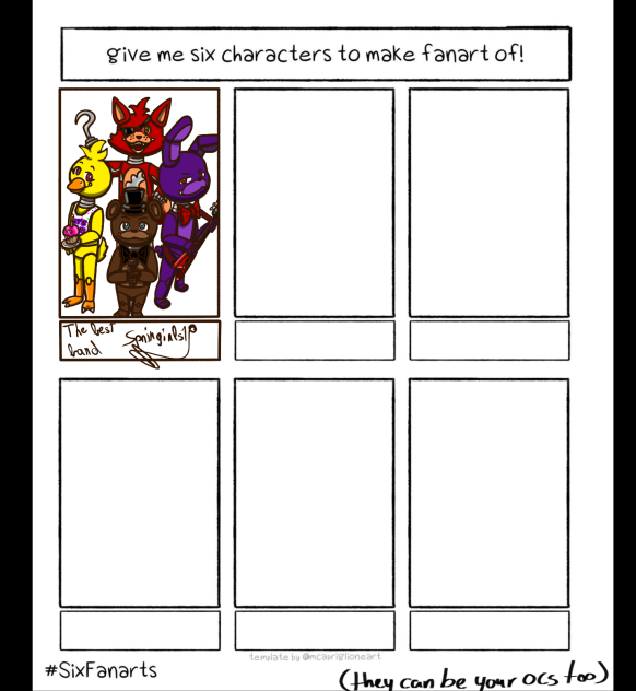 give me six characters to make fanart of - ibisPaint