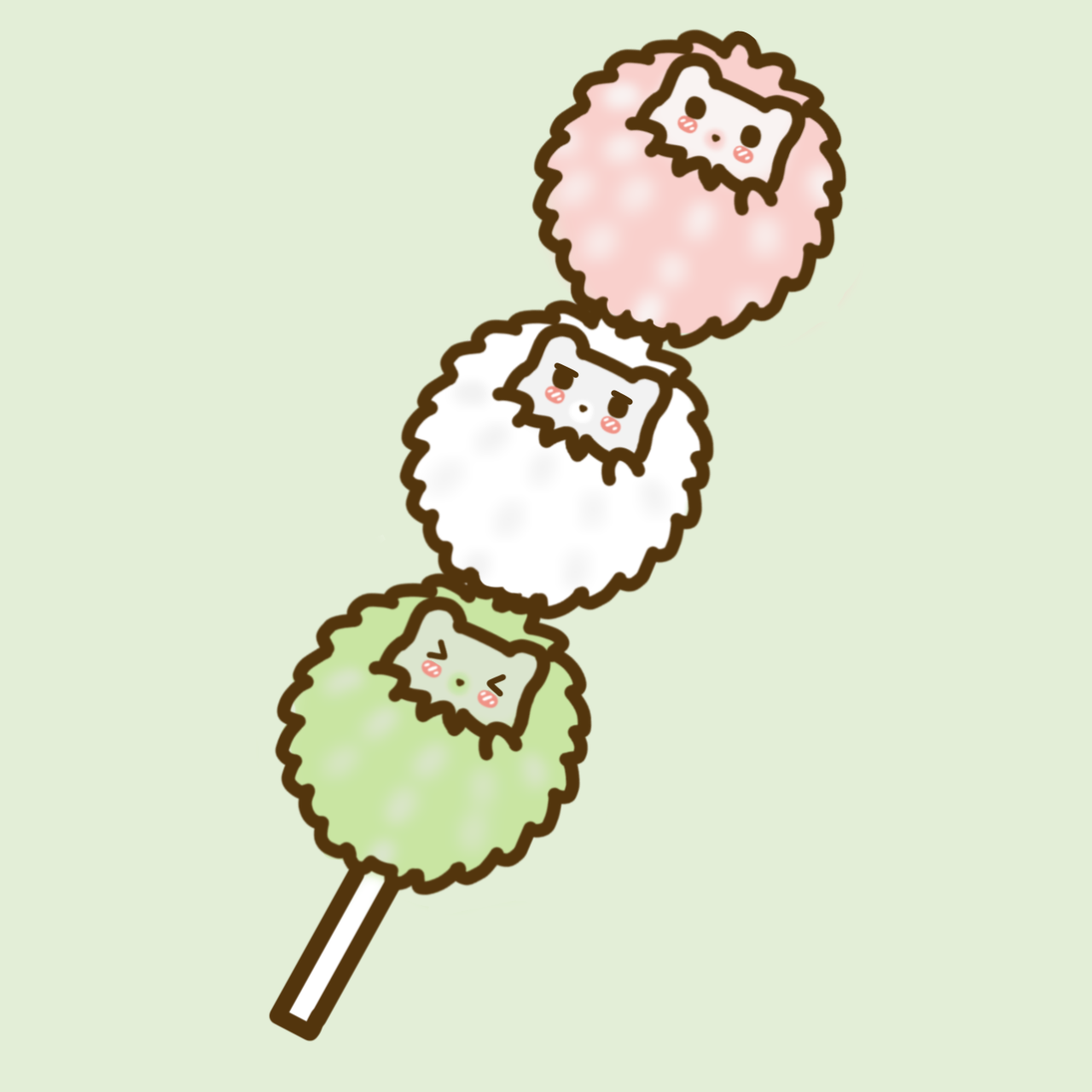 Hanami Dango Hedgehogs - ibisPaint