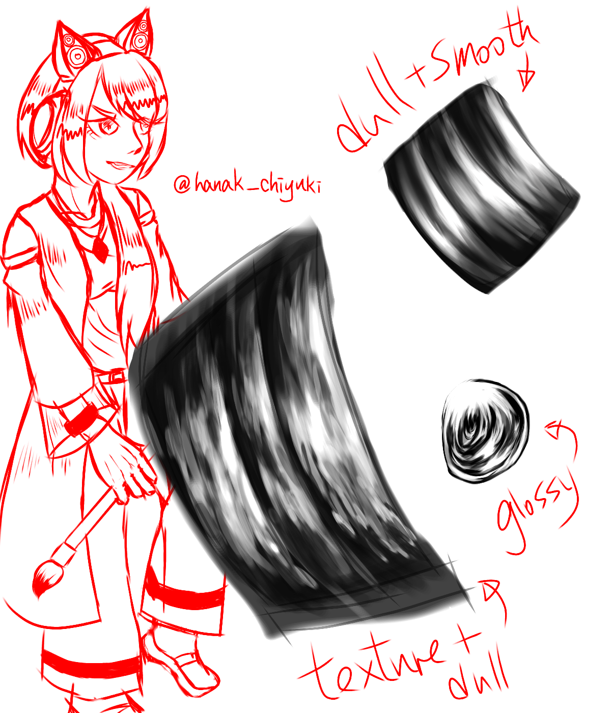 metal texture test with my gacha persona - ibisPaint