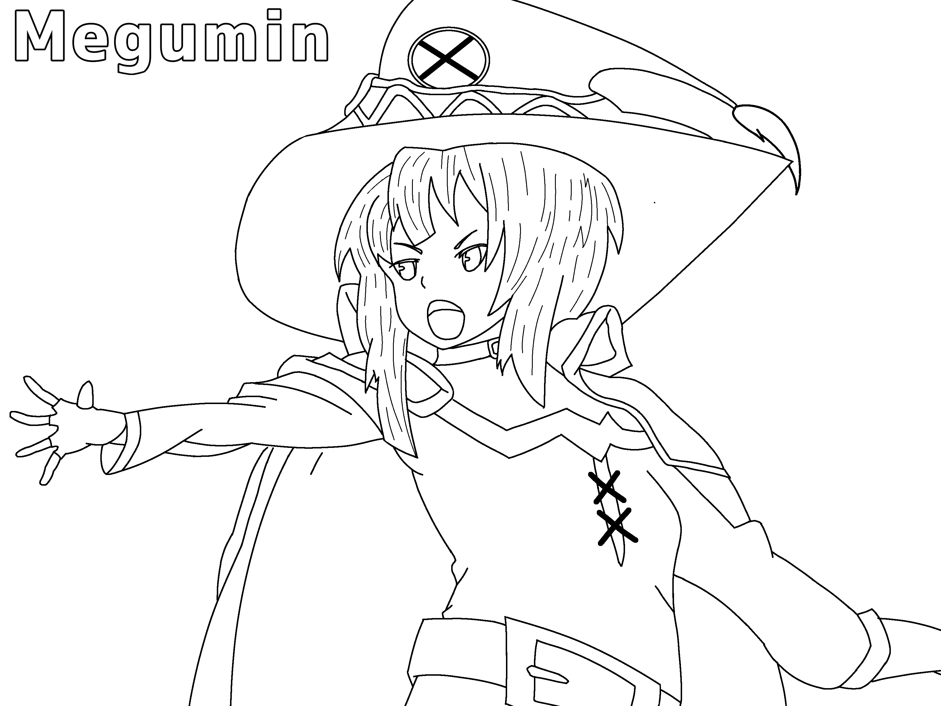 Megumin (Konosuba) With Out Color - ibisPaint