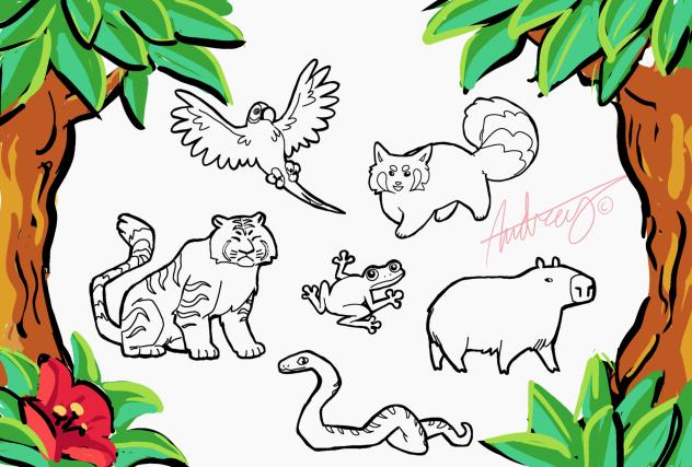Jungle animals - ibisPaint