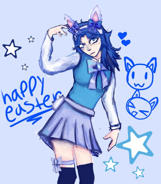 HAPPY LATE EASTER 💙🐰 - ibisPaint