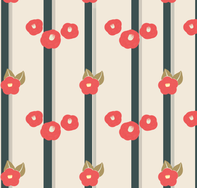 Red camellia pattern - ibisPaint