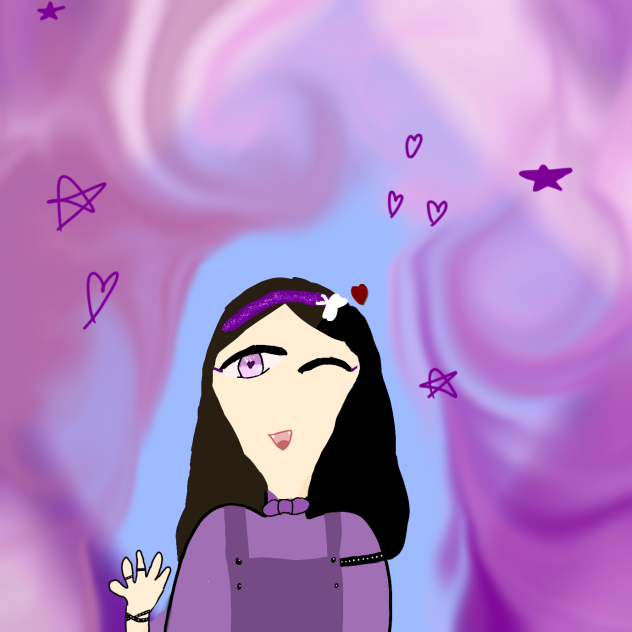 Cute girl waving - ibisPaint