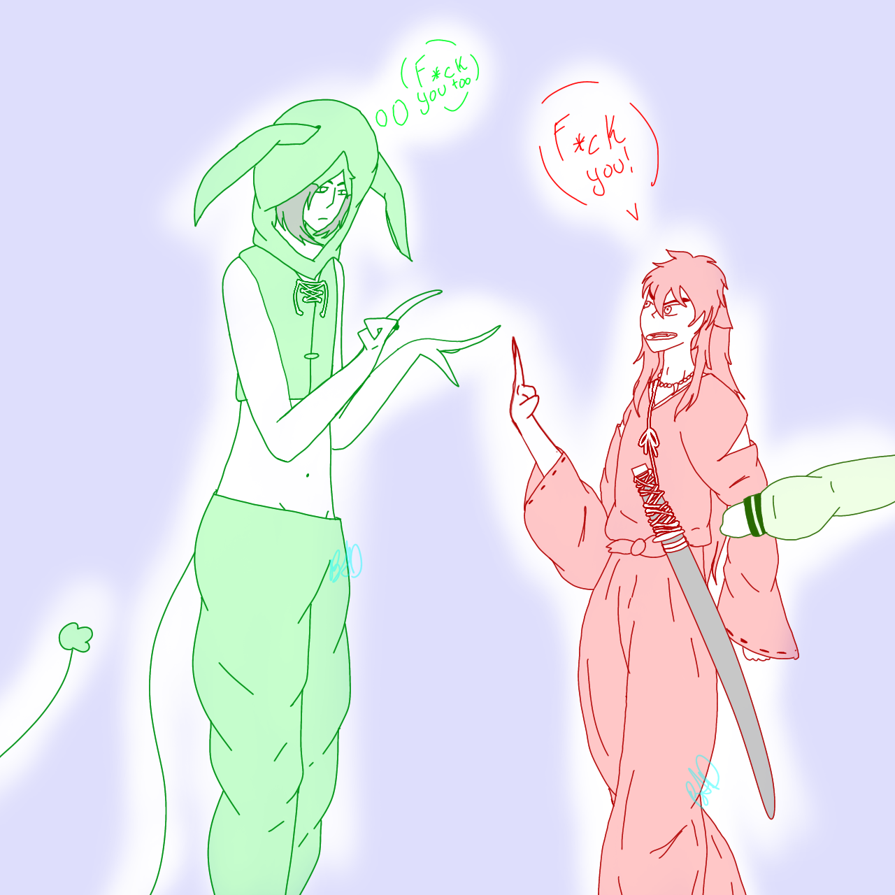 Inuyasha flipping off Chanwhool - ibisPaint