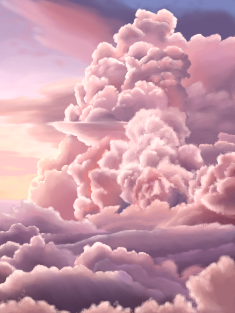 Dreamy pink clouds - ibisPaint