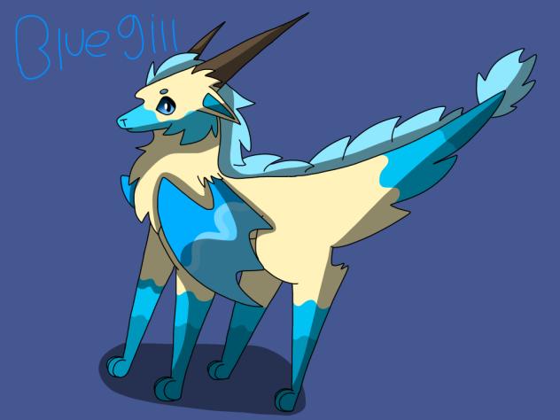 Dragon, Water dragon, Bluegill. - ibisPaint