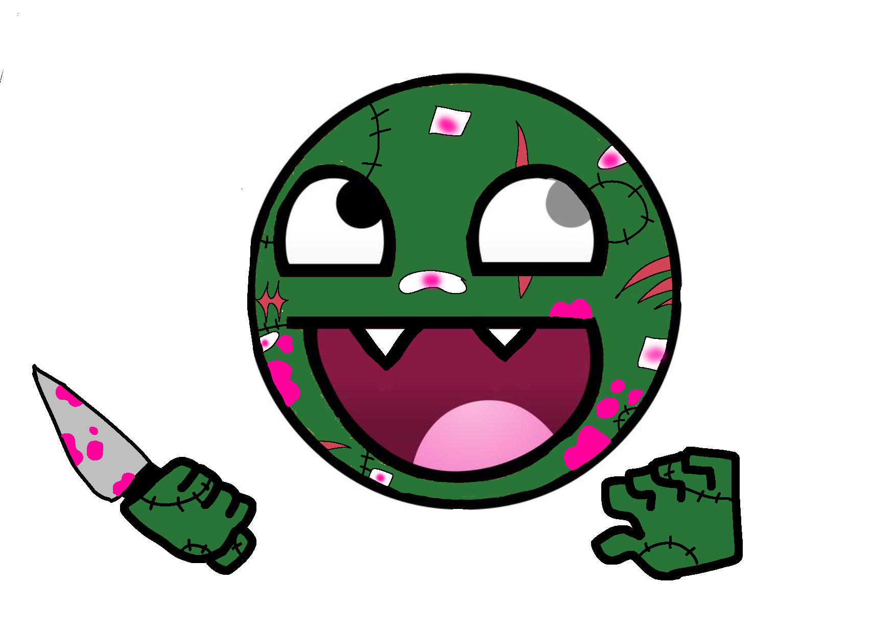 dark green zombie killer epic face pfp - ibisPaint