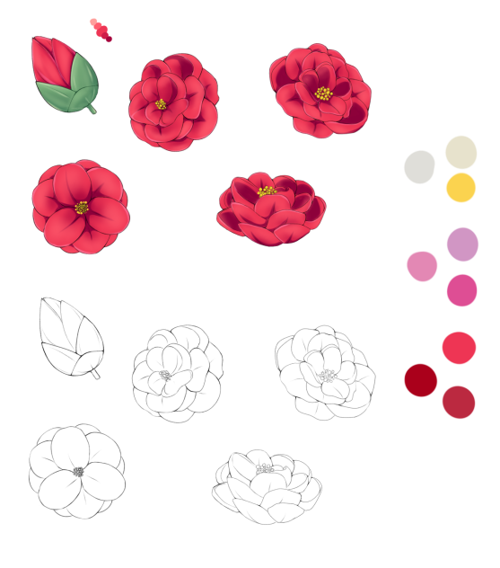 Camellia Flowers 《 free-to-use 》 - ibisPaint