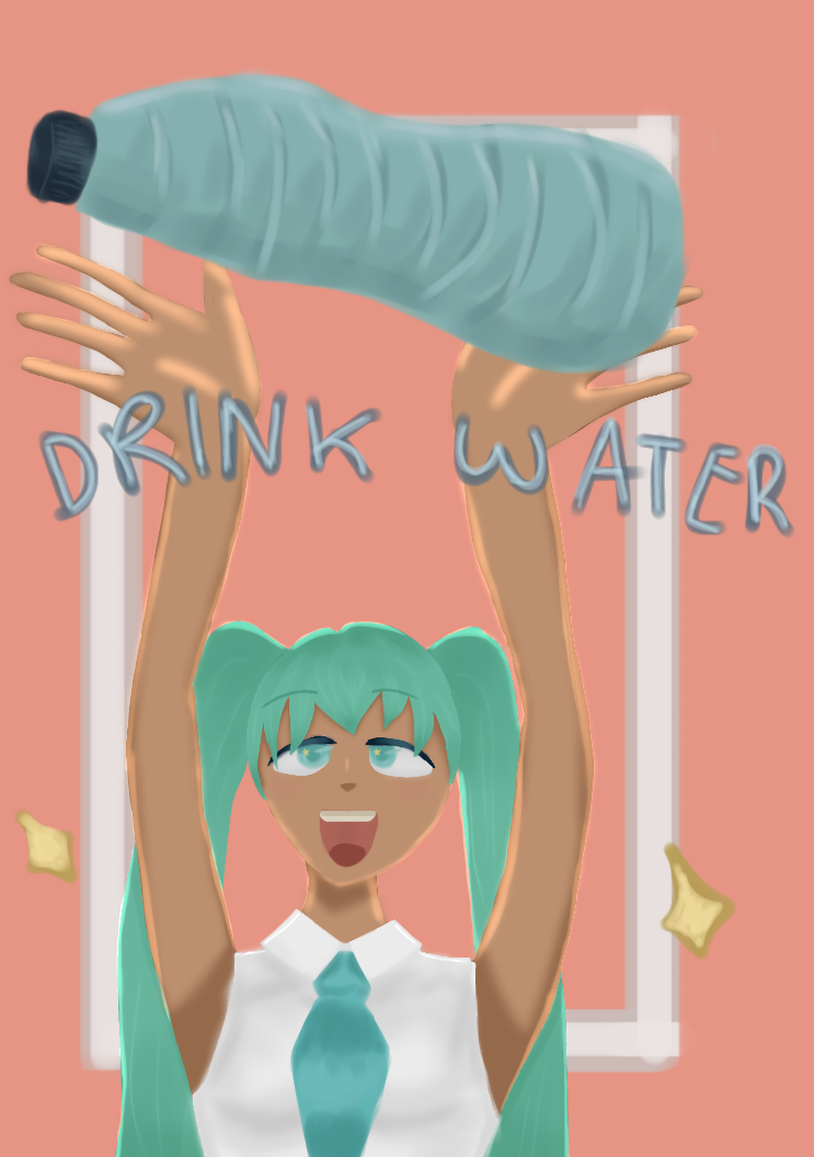 drink water 😊🥤 - ibisPaint