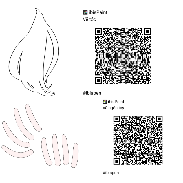 Simple hair and finger drawing - ibisPaint