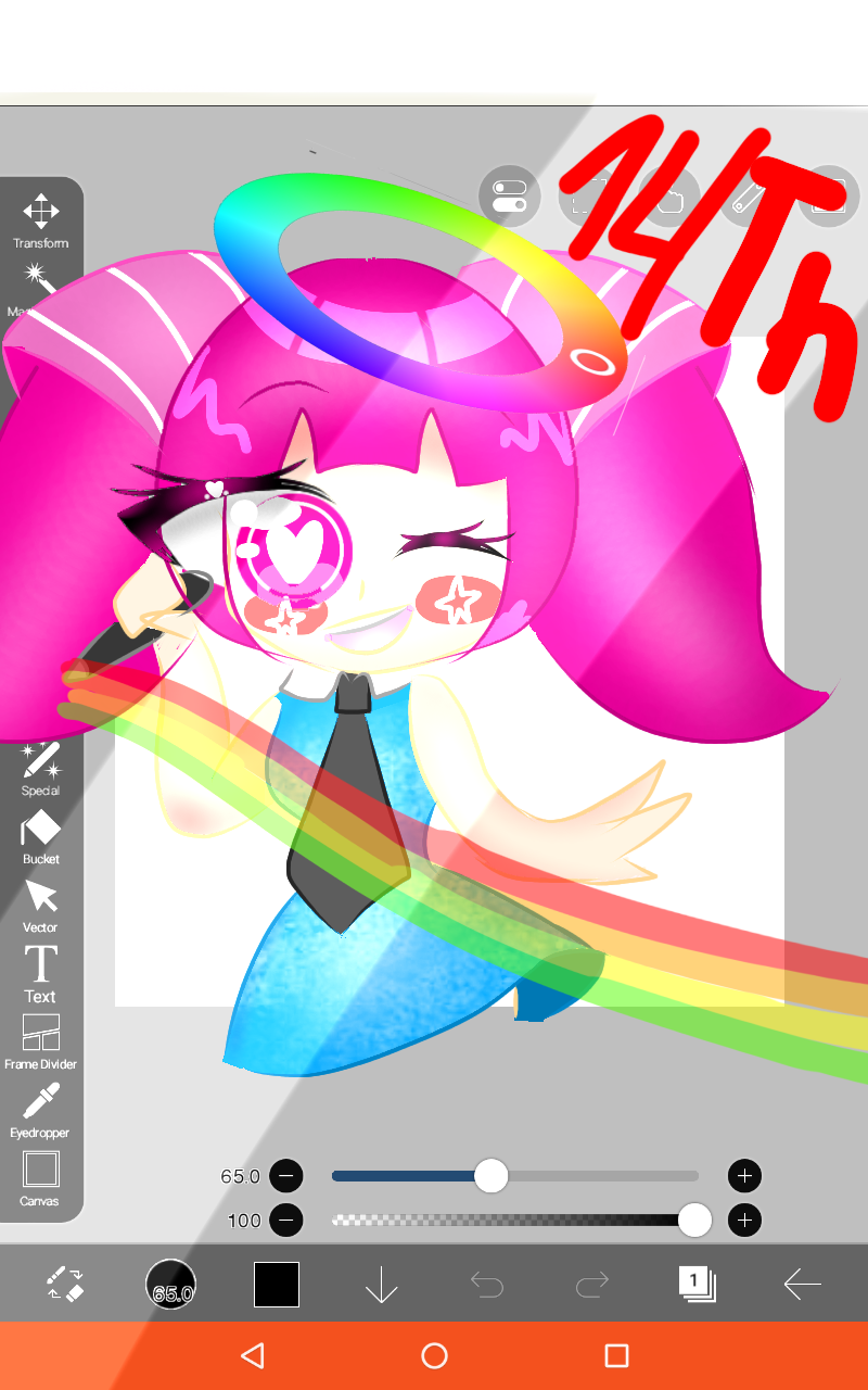 Happy anniversary!!14TH🩵💙🙂 - ibisPaint