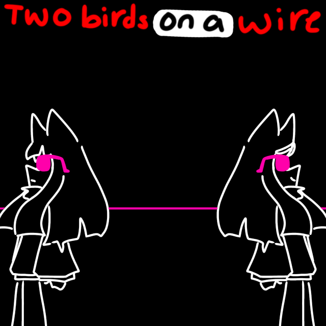 Two birds on a wire Animation - ibisPaint