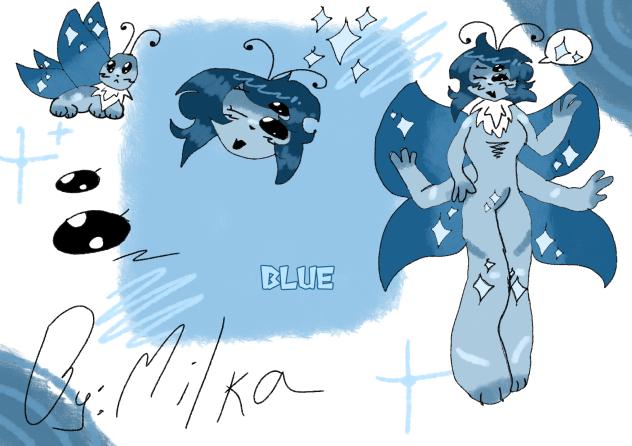 sparkle blue butterfly+spider - ibisPaint