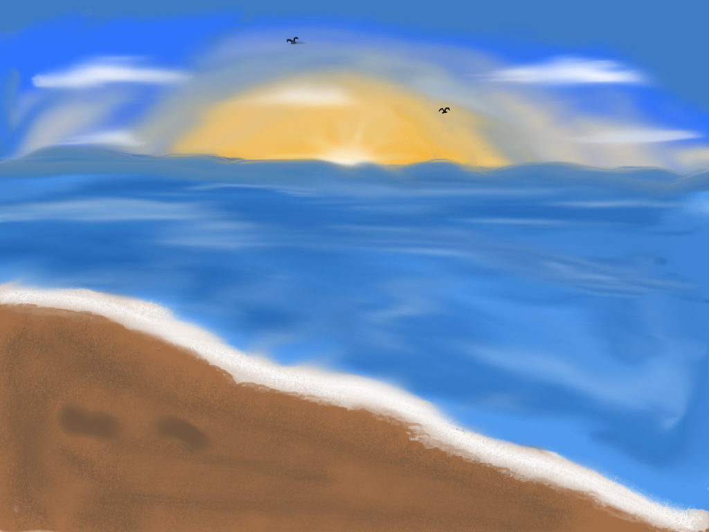 Sunset beach - ibisPaint