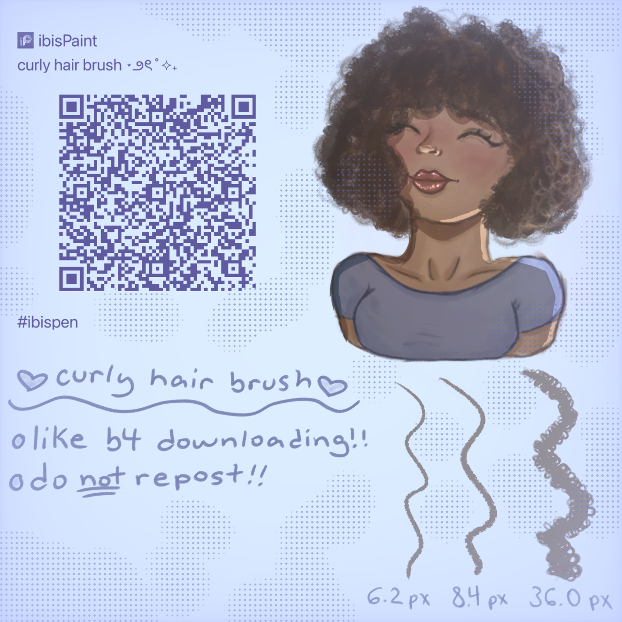free curly hair brush !! ౨ৎ - ibisPaint