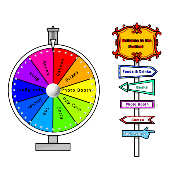 Spinner prize wheel, Sign board - ibisPaint