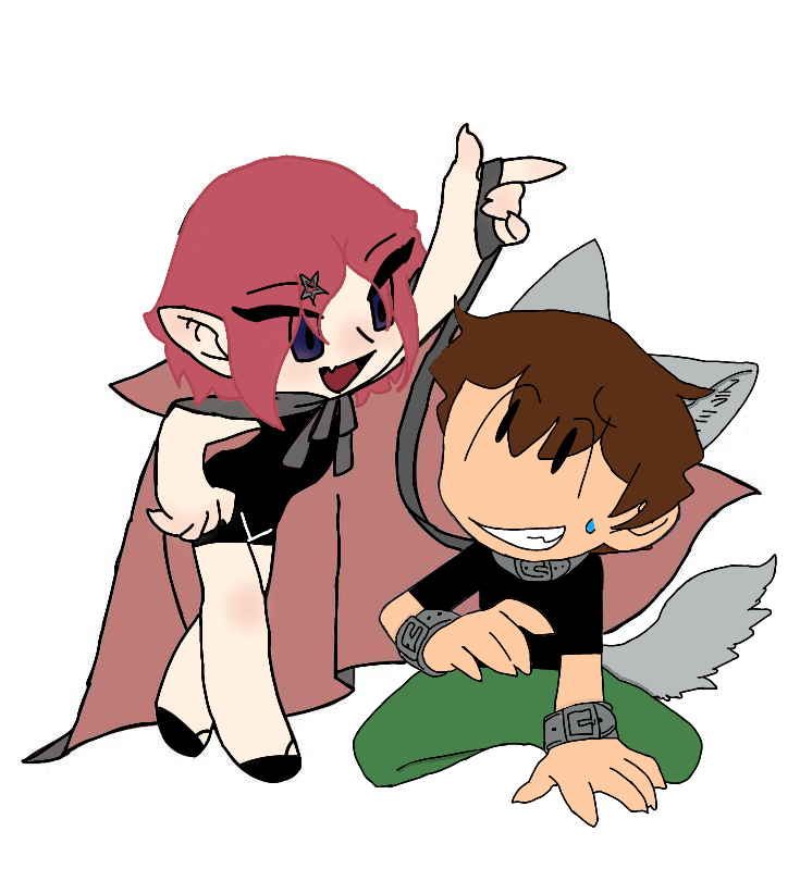 Vampire and werewolf collab @~-Clock-~ - ibisPaint