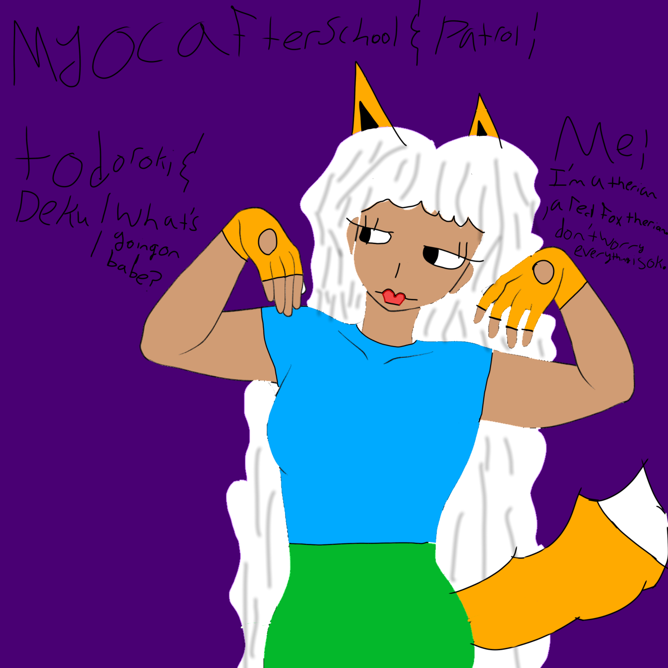 My therian oc after school and patrol - ibisPaint