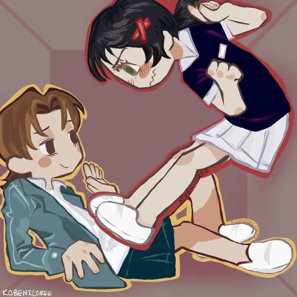 two pretty girls stuck in a box 🍡 - ibisPaint