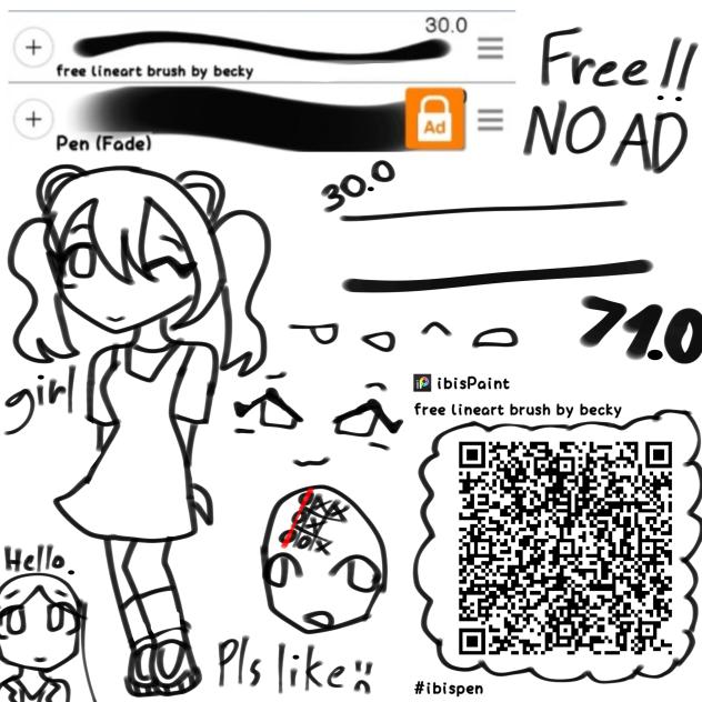 Free lineart!!! by mee - ibisPaint