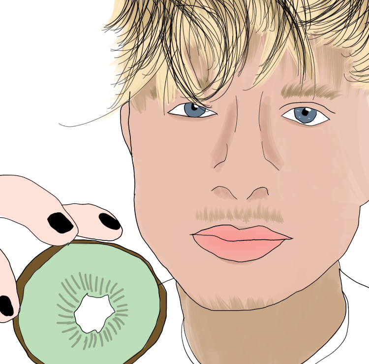 Joost Klein eating kiwi - ibisPaint