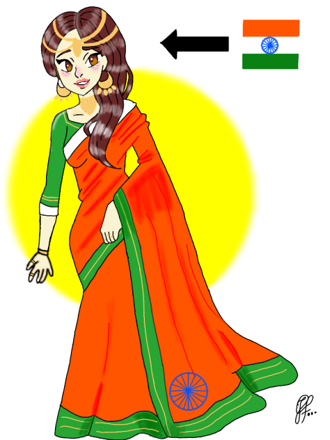 Indian flag as cutie - ibisPaint