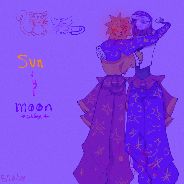 Sun & moon siblings!! - ibisPaint