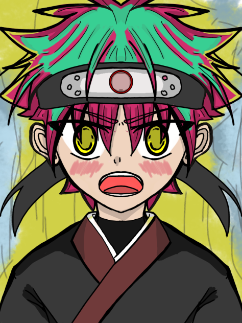 colorful haired ninja - ibisPaint