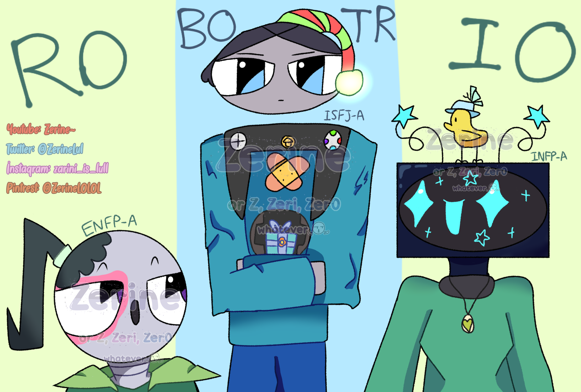 3 Robots as Personality Types - ibisPaint