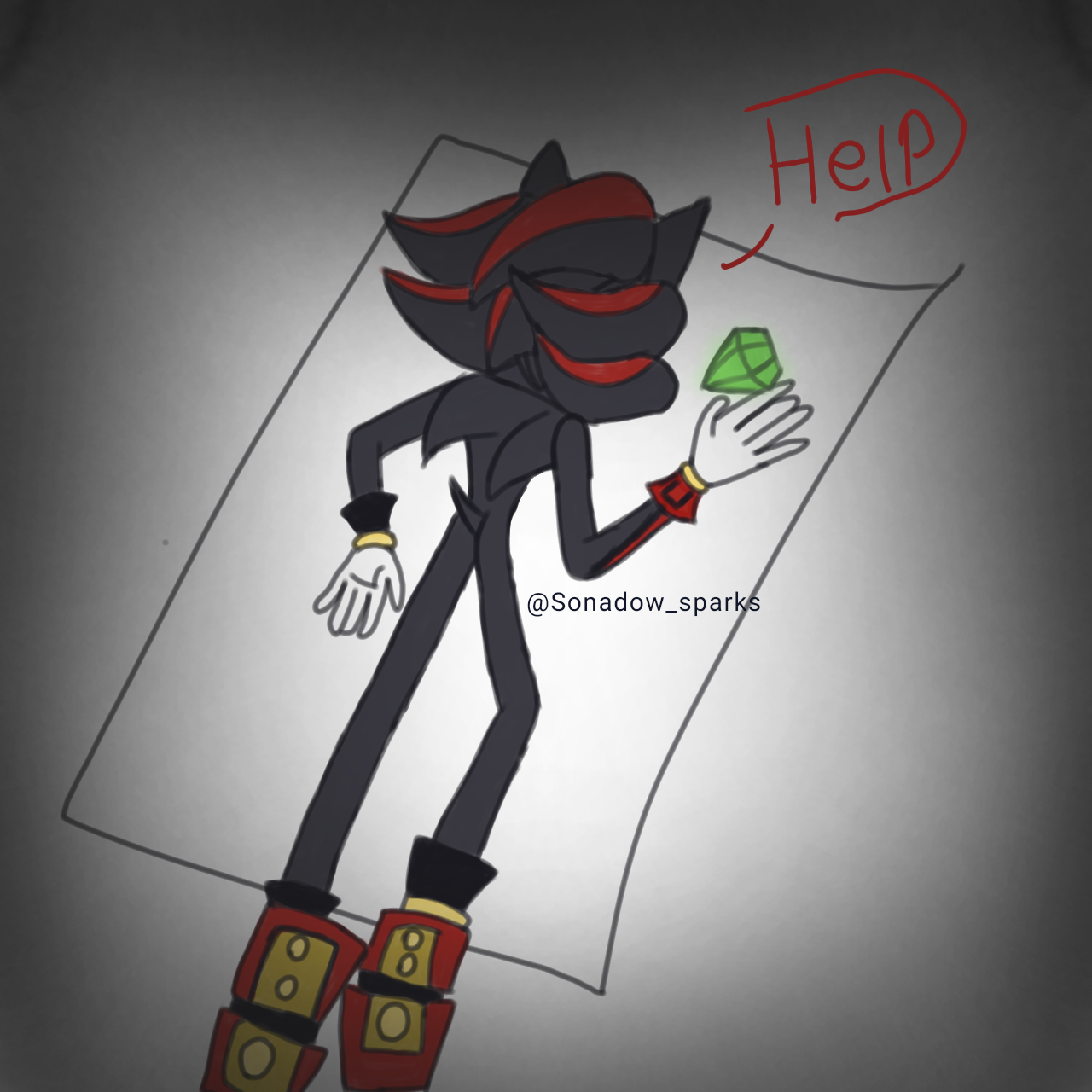 shadow dying in a glue trap - ibisPaint