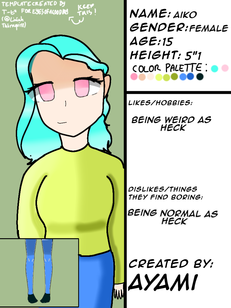 Eyes of a good boy character sheet - ibisPaint