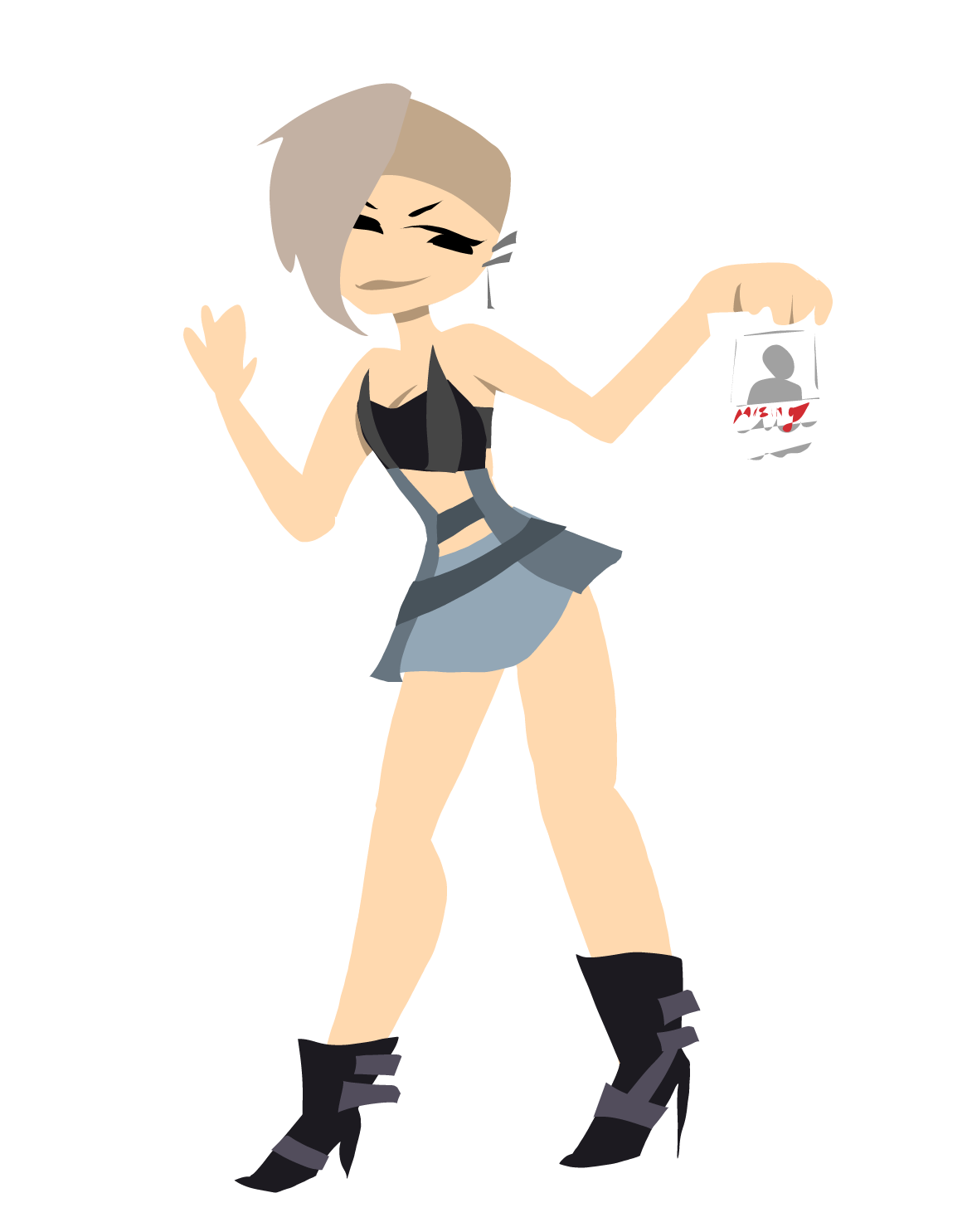 Woman with missing sign (0.1) styled - ibisPaint